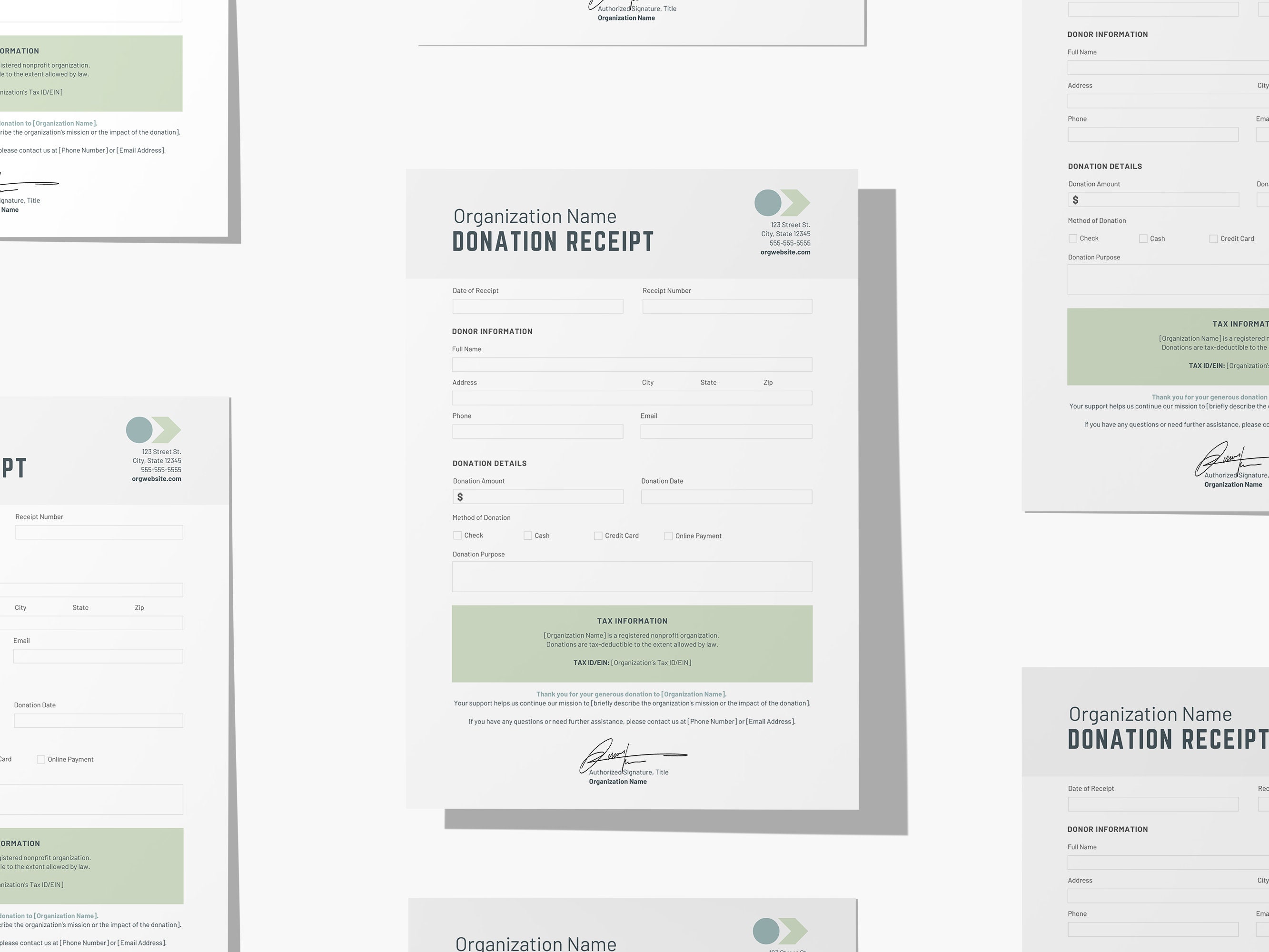 Editable Donation Receipt Template | Canva Template - Etsy