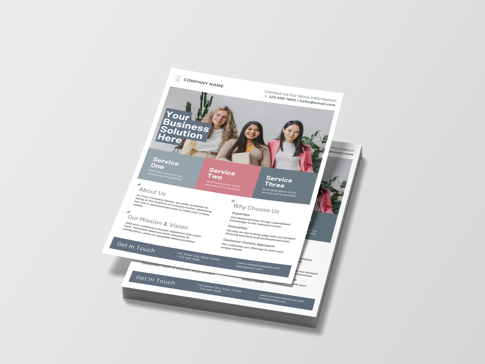 Corporate One-pager Template | Business Summary Page | Modern Clean ...
