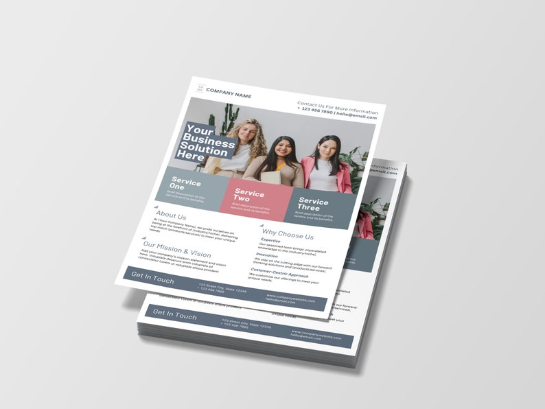 Corporate One-pager Template | Business Summary Page | Modern Clean ...