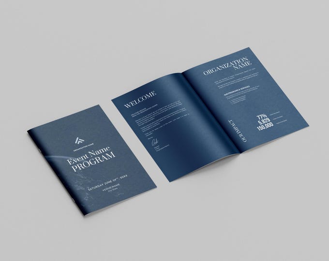 Editable Nonprofit Event Program Booklet Template || Template for ...