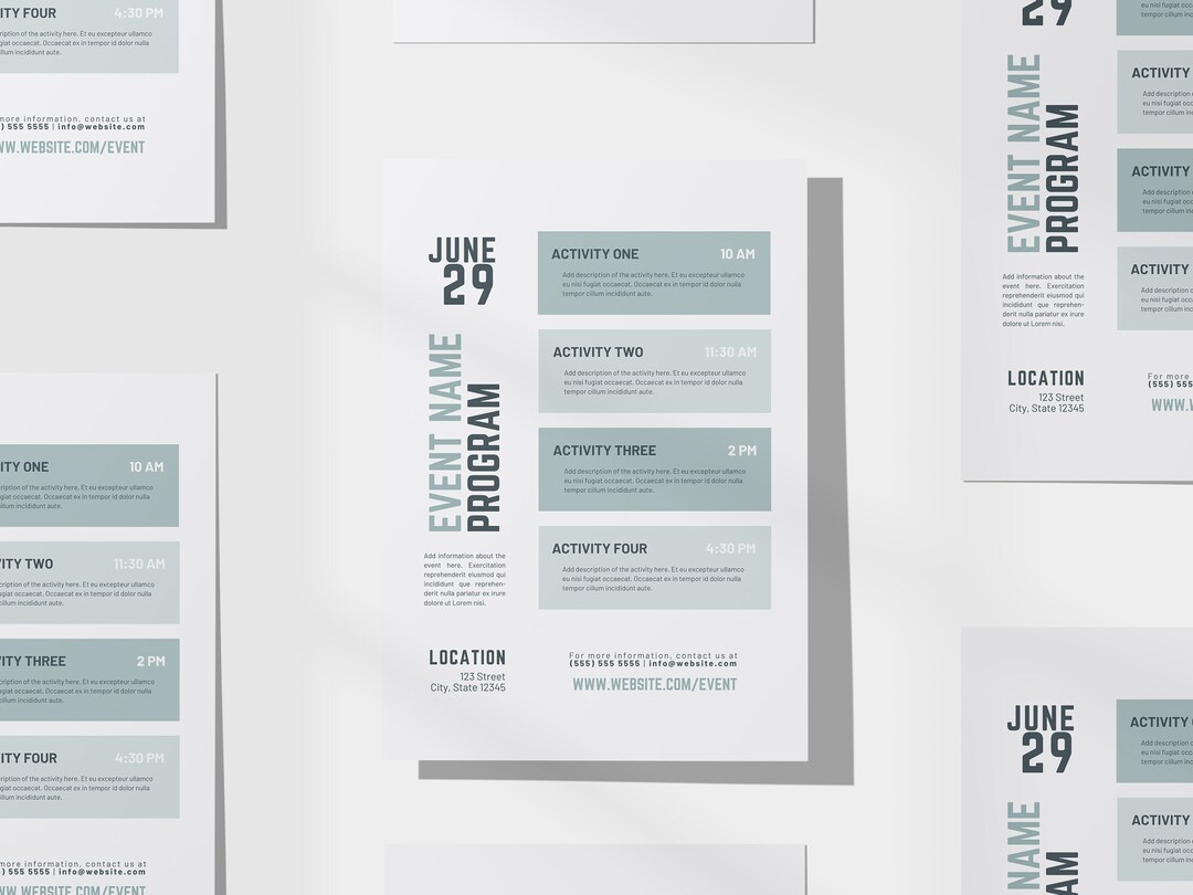 Event Program Schedule | Event Schedule Template | Event Timeline ...