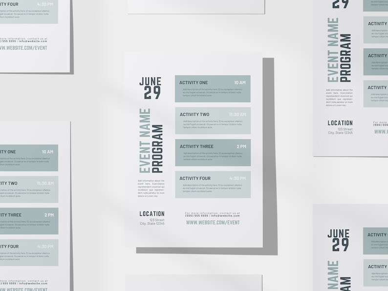 Event Program Schedule | Event Schedule Template | Event Timeline ...