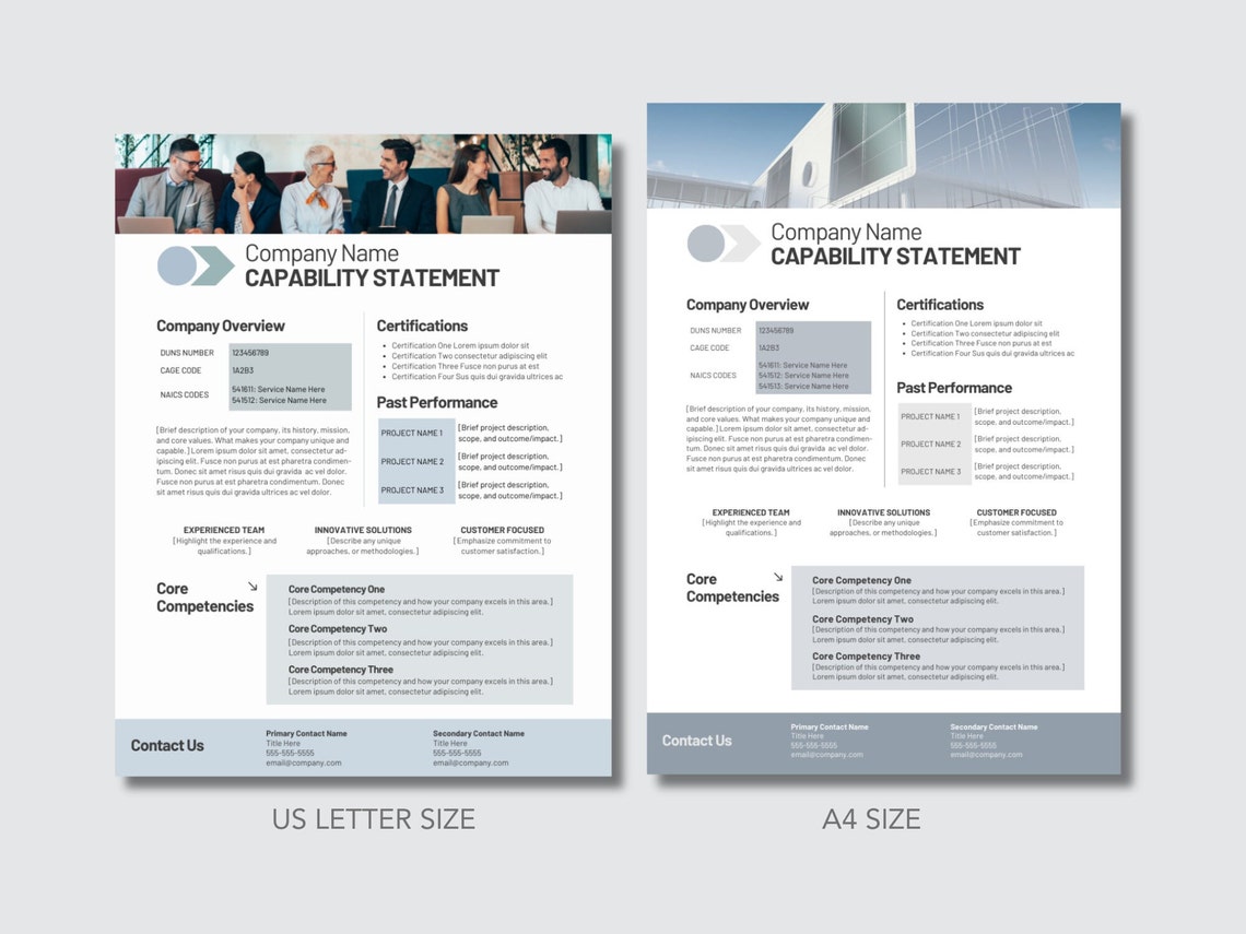 Capability Statement Template | Business Capability Statement | Company ...