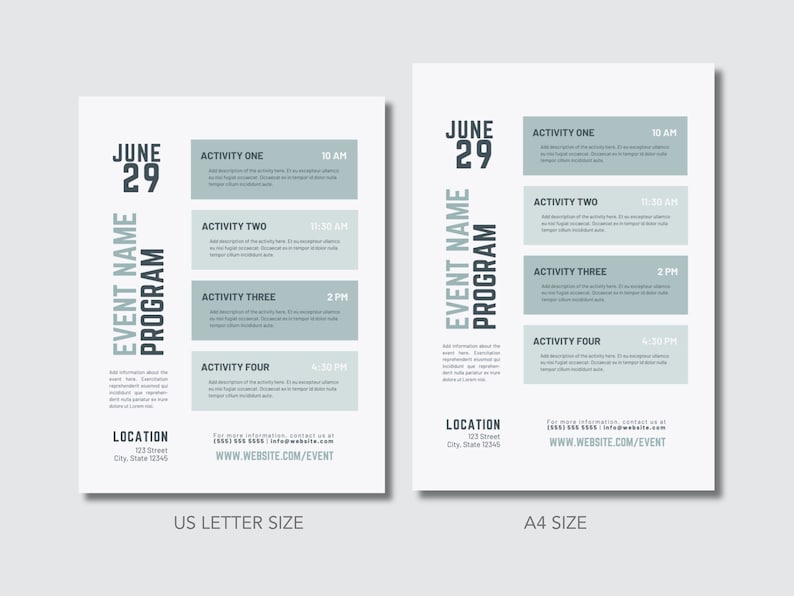 Event Program Schedule | Event Schedule Template | Event Timeline ...