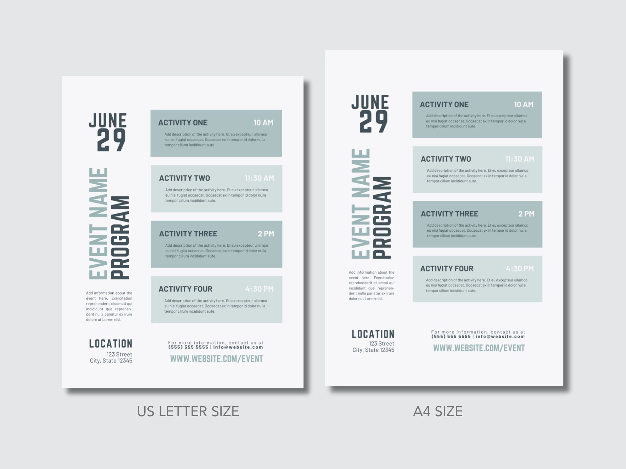 Event Program Schedule | Event Schedule Template | Event Timeline ...