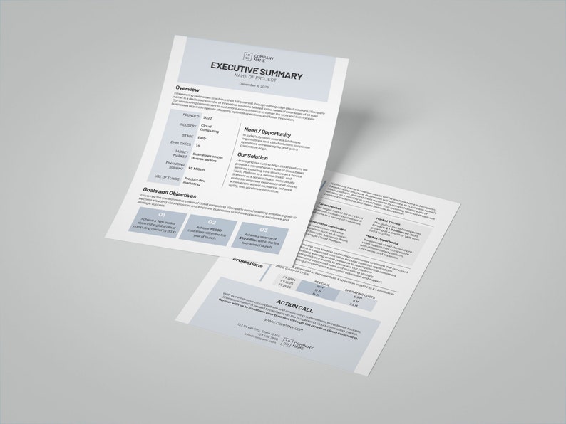 Executive Summary Template | Startup Executive Summary | Investor ...