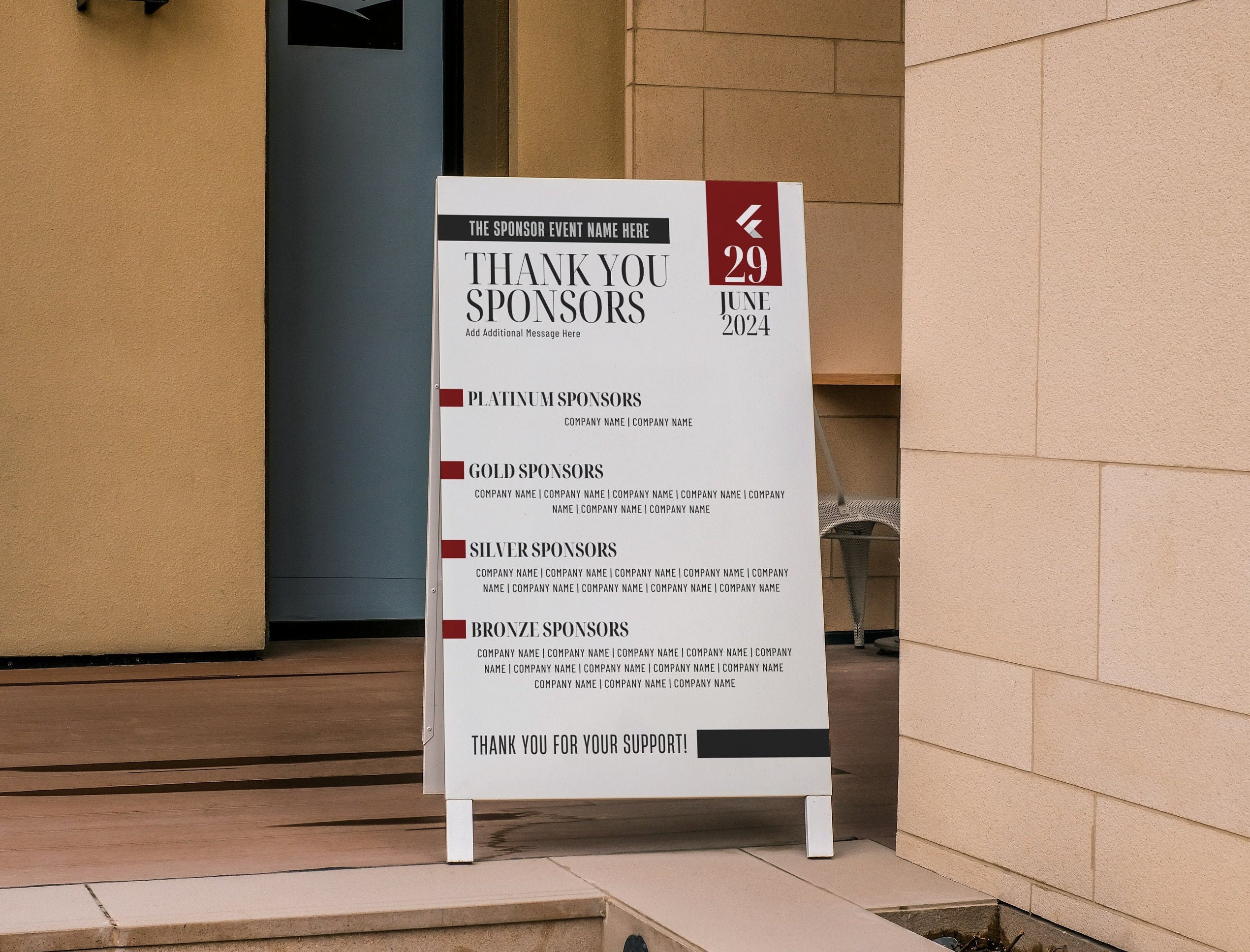 Event Sponsors Sign | Customizable Canva Template | 24x36in - Etsy