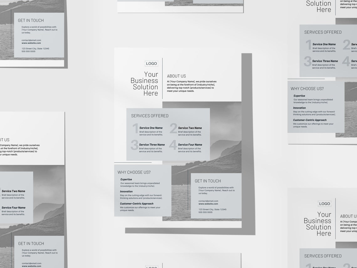 Corporate One-pager Template | Business Summary Page | Modern Clean ...