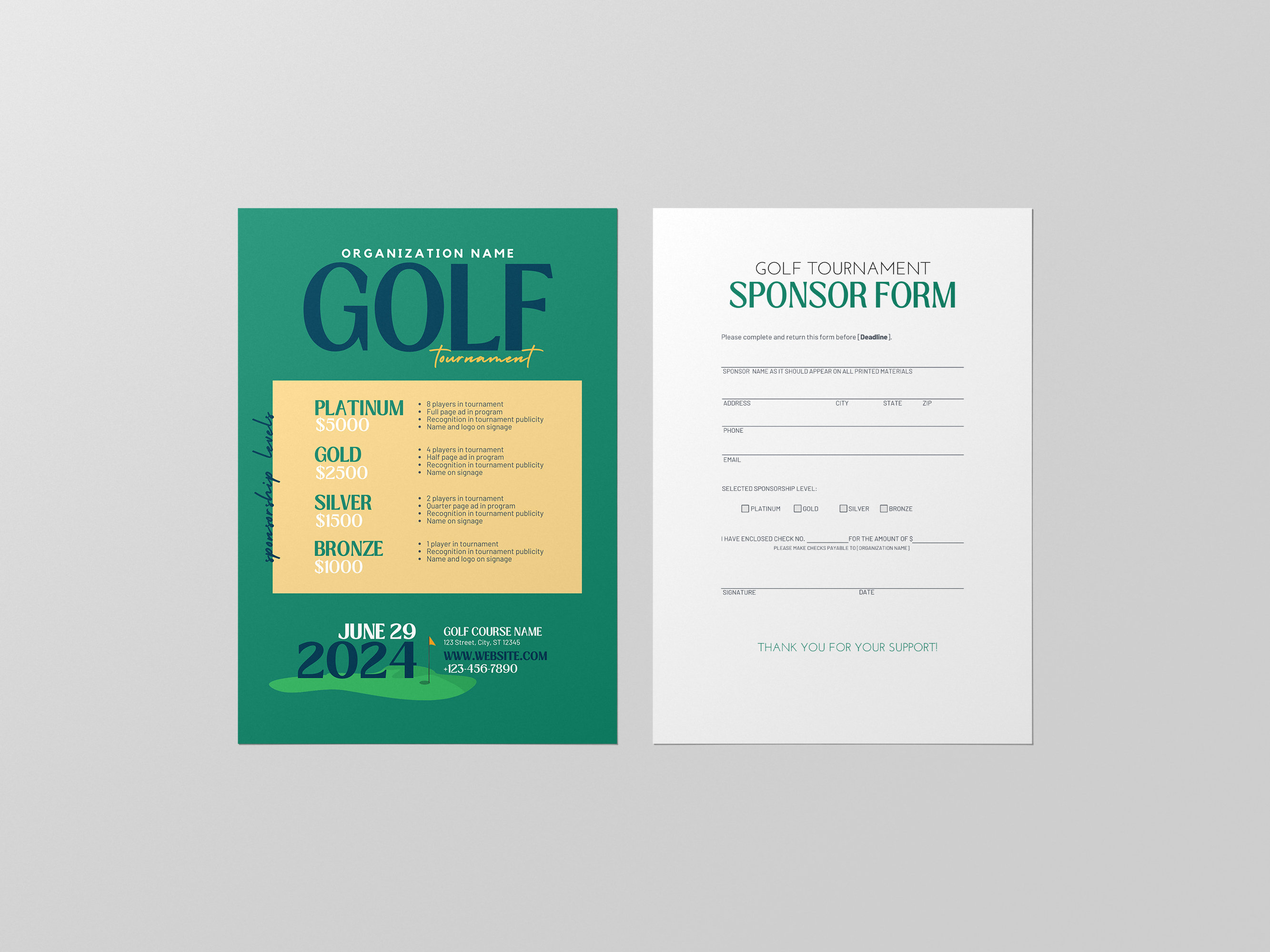 Golf Sponsorship Package Template | Golf Tournament Sponsor | Golf ...