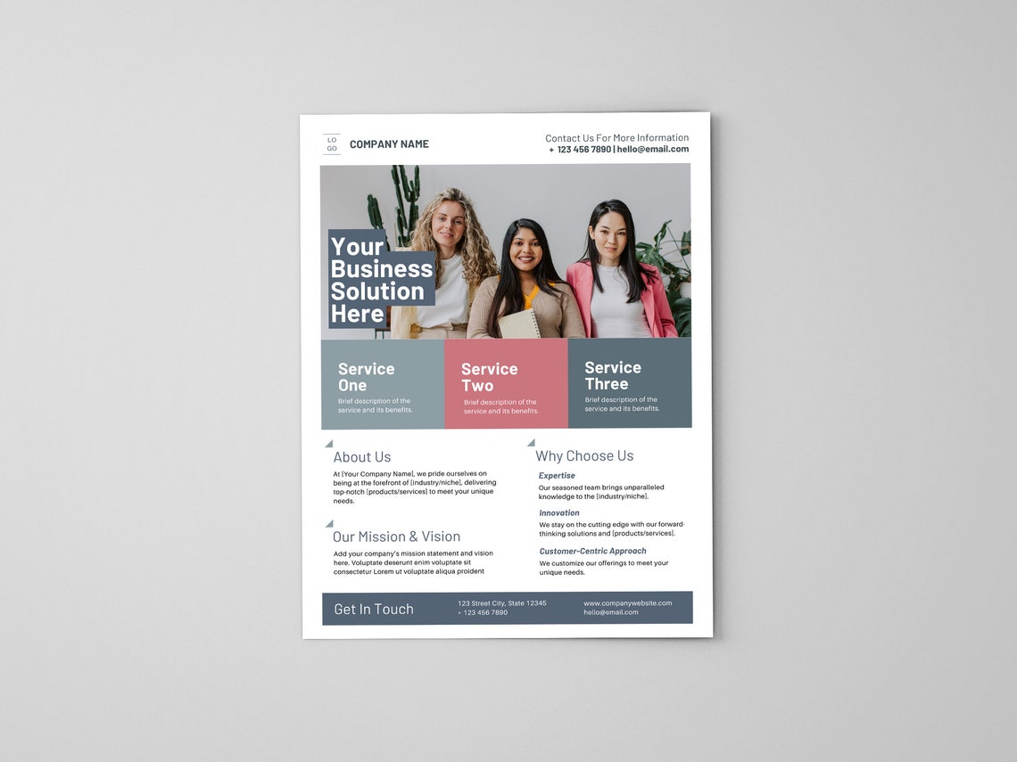 Corporate One-pager Template | Business Summary Page | Modern Clean ...