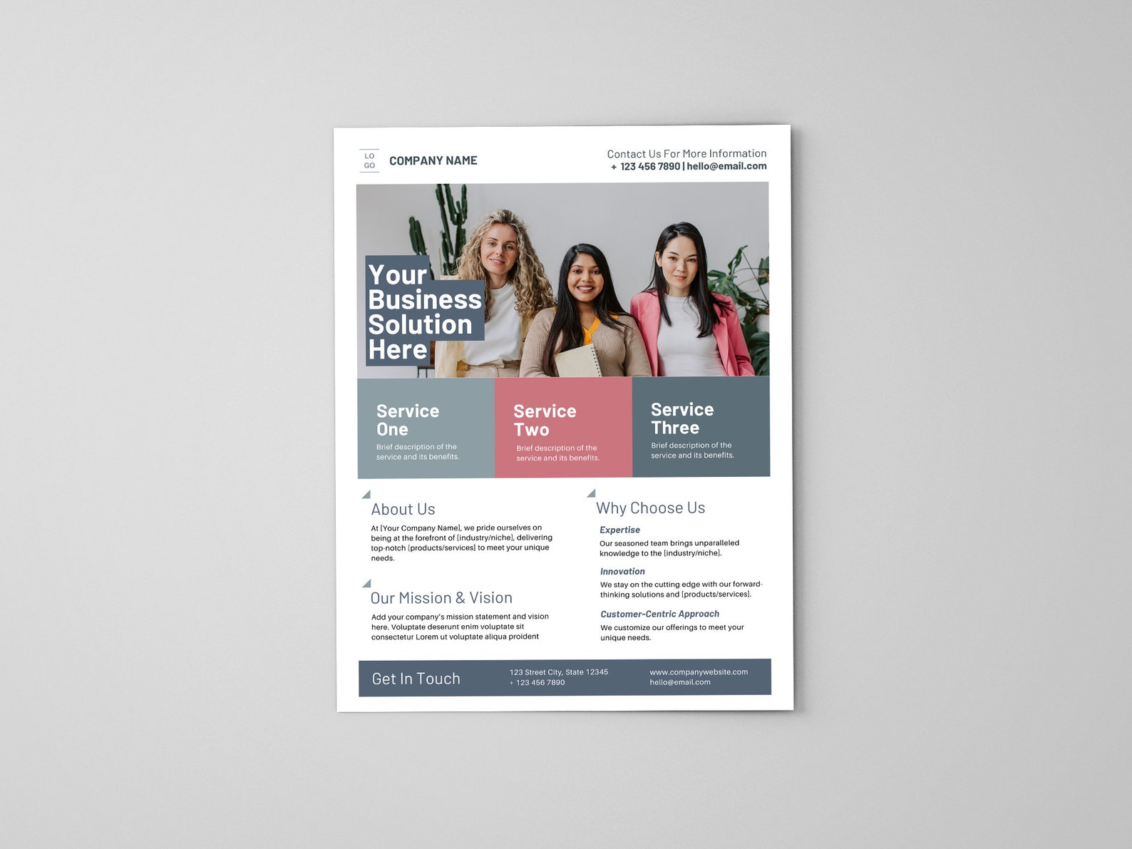 Corporate One-pager Template | Business Summary Page | Modern Clean ...