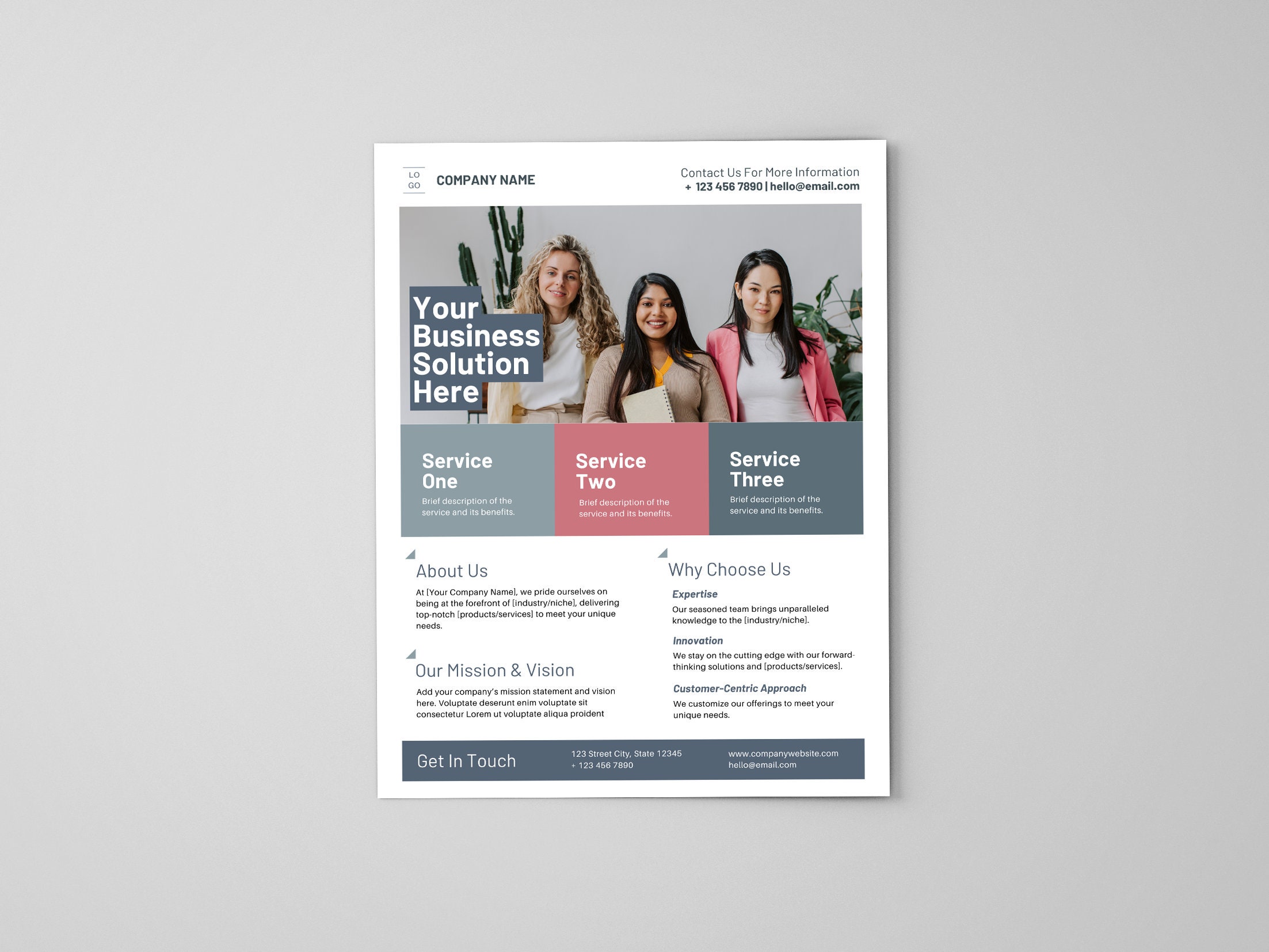 Corporate One-pager Template | Business Summary Page | Modern Clean ...