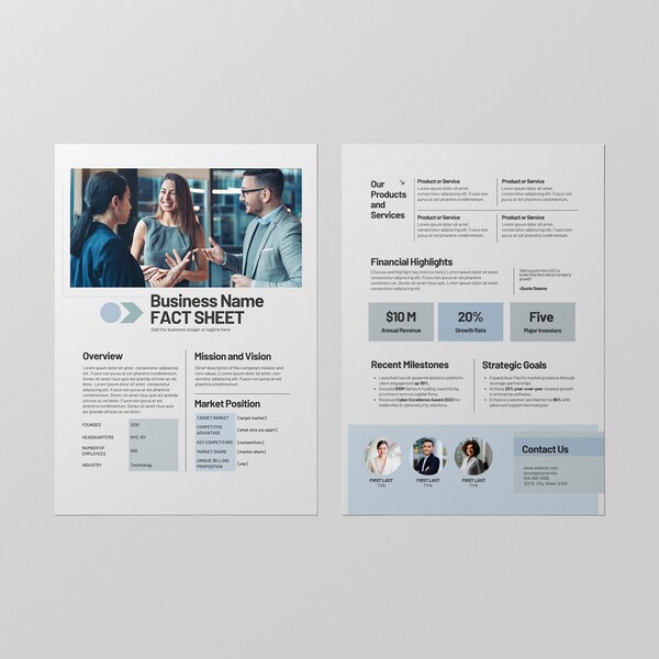Fact Sheet Template - Etsy
