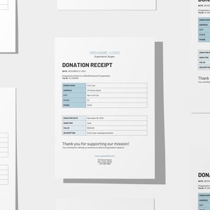 Editable Donation Receipt Template | US Letter Size - Microsoft Word - Etsy