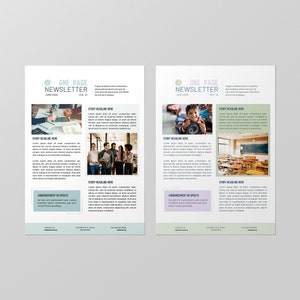 One Page Newsletter Template | Organization Business Newsletter ...