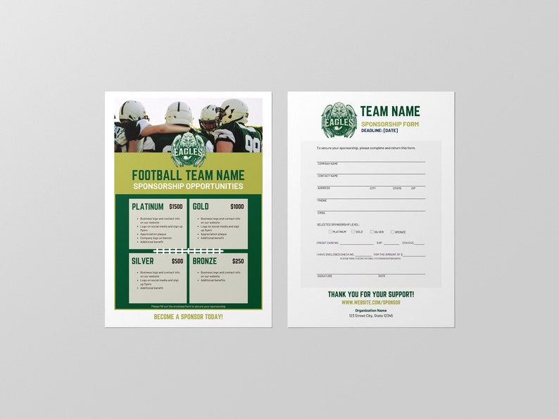Football Sponsorship | Sports Team Sponsorship Package Template ...