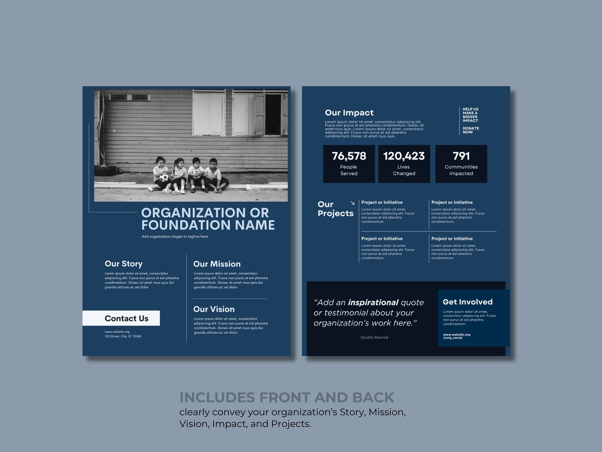 One Pager Nonprofit Organization Template Customizable Overview ...