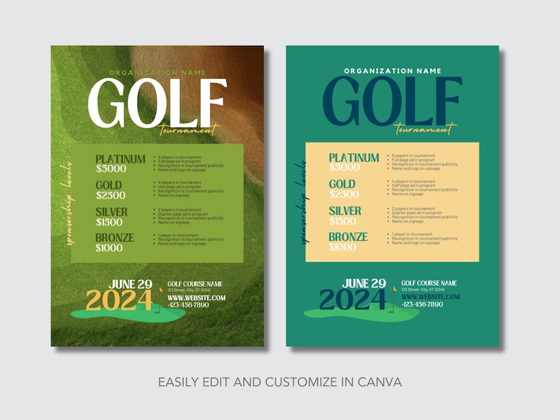 Golf Sponsorship Package Template | Golf Tournament Sponsor | Golf ...