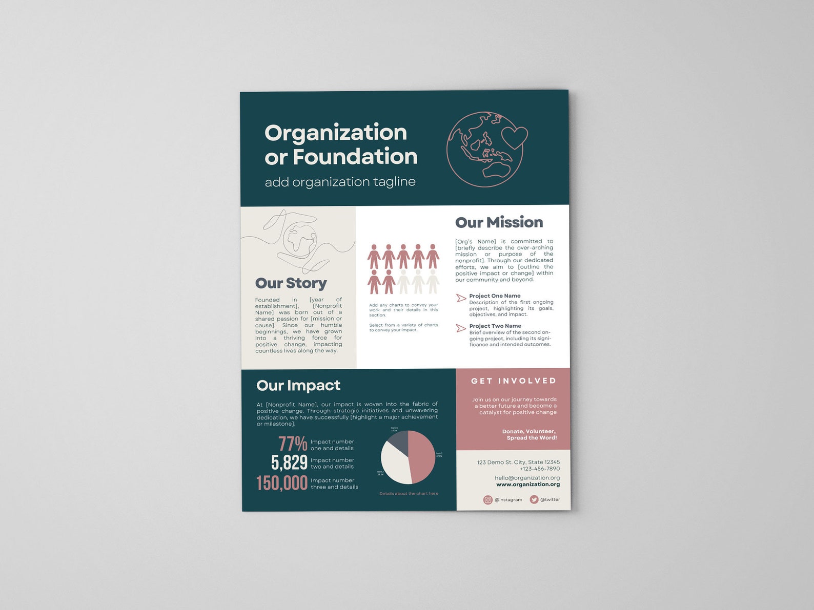 Nonprofit Organization One Pager | Editable Infographic | Nonprofit ...