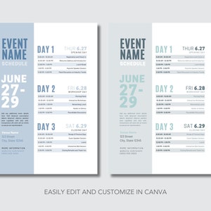 Event Schedule Template | Event Timeline | Event Program Schedule ...