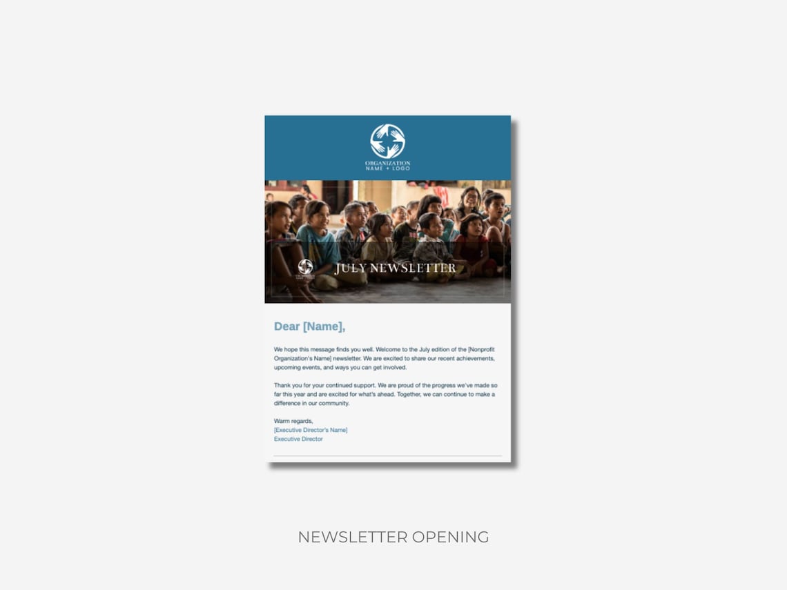 Nonprofit Monthly Newsletter Template | Email Template | Ready-made ...