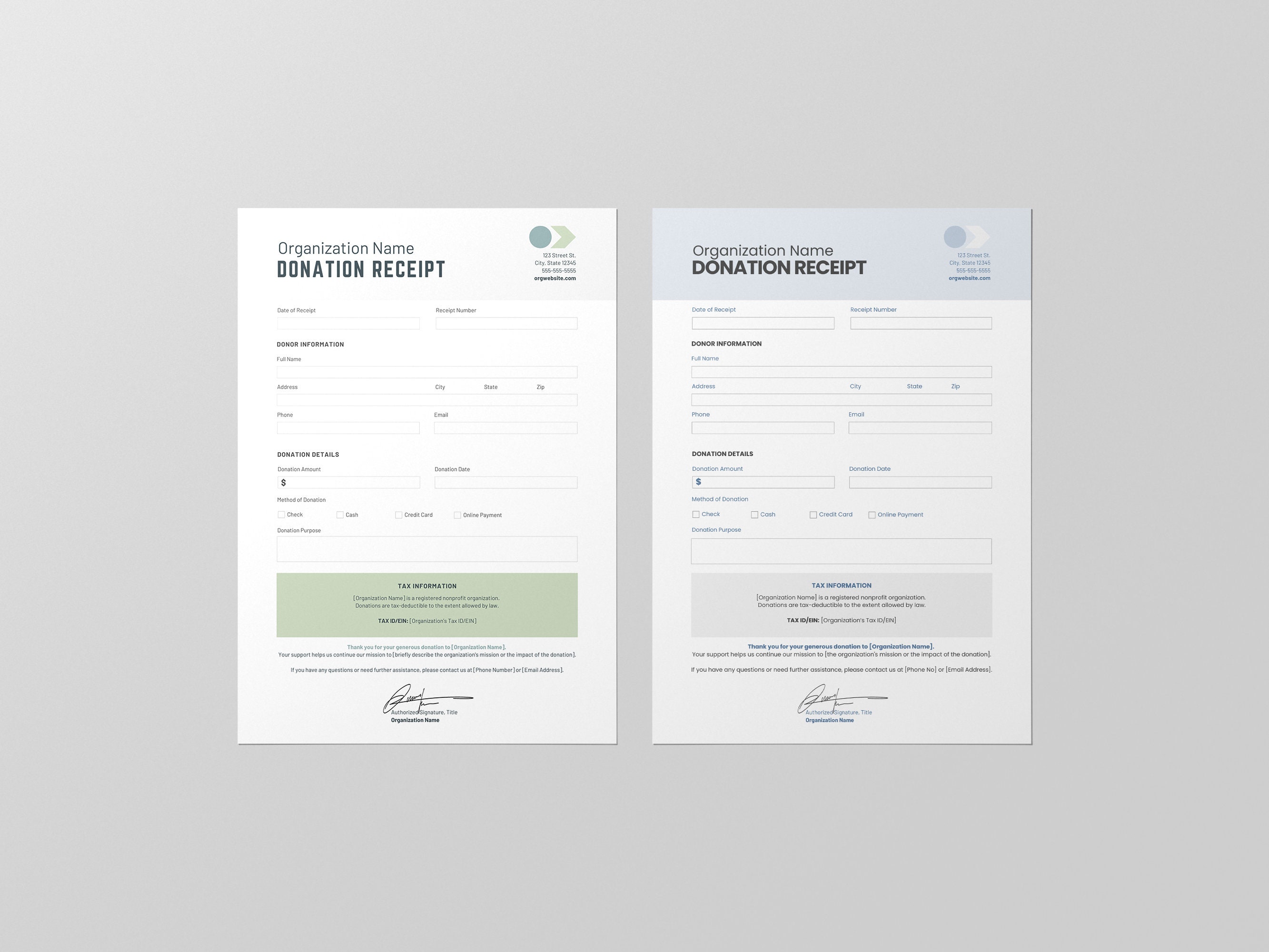Editable Donation Receipt Template | Canva Template - Etsy