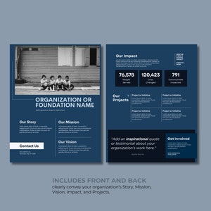 One Pager Nonprofit Organization Template Customizable Overview ...