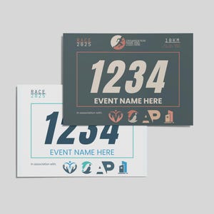 Customizable Race Bib Template | 7.5in X 5.75in | Canva Template - Etsy