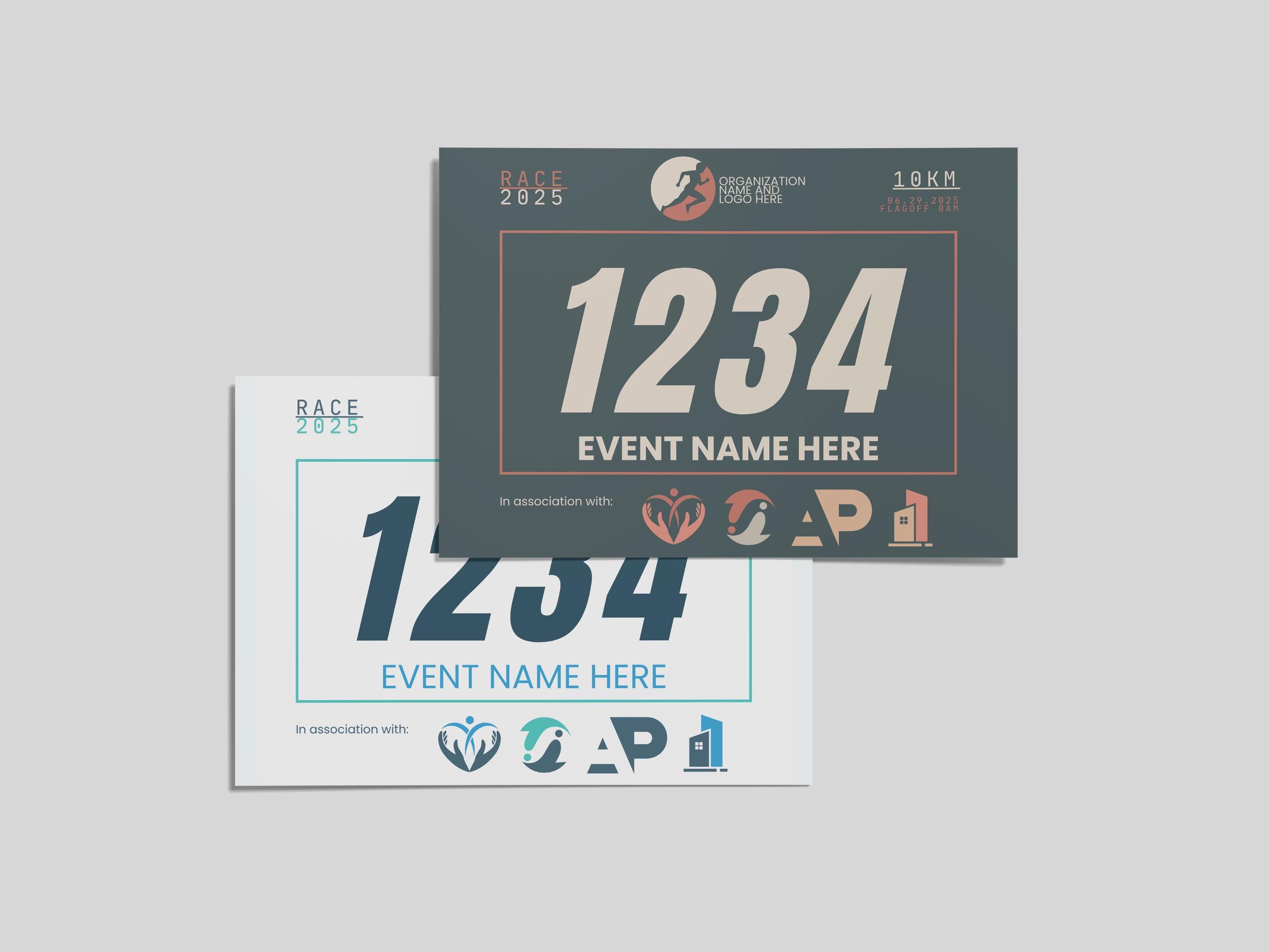 Customizable Race Bib Template | 7.5in X 5.75in | Canva Template - Etsy
