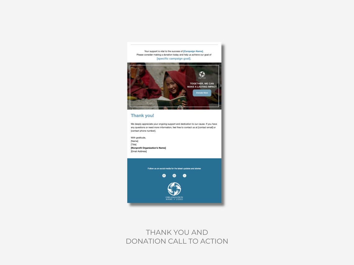 Nonprofit Fundraising Campaign Email Template| Email Template | Ready-made Mailchimp Template - Etsy
