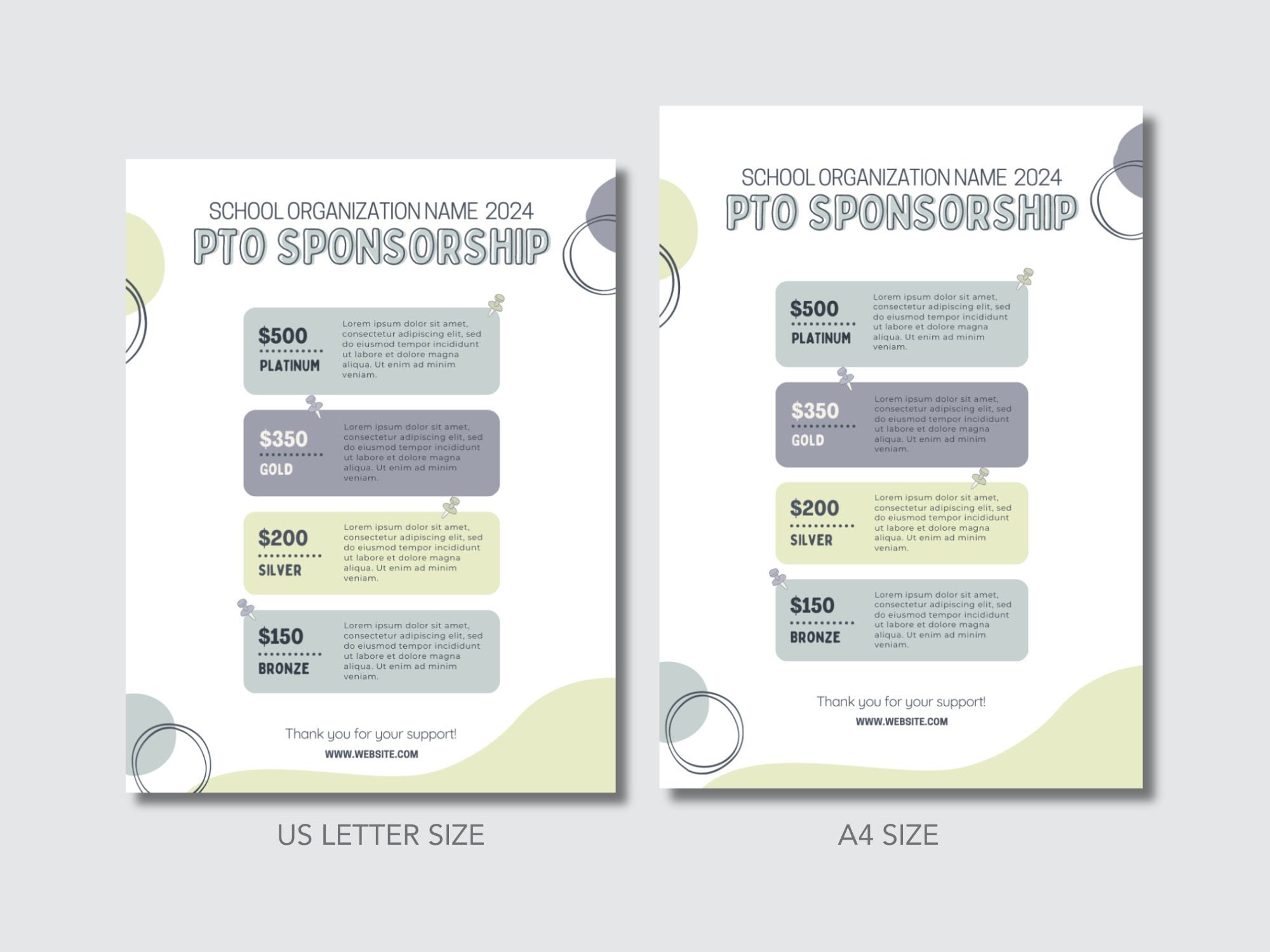 Customizable School PTO Sponsorship Package | Canva Template - Etsy