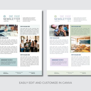 One Page Newsletter Template | Organization Business Newsletter ...