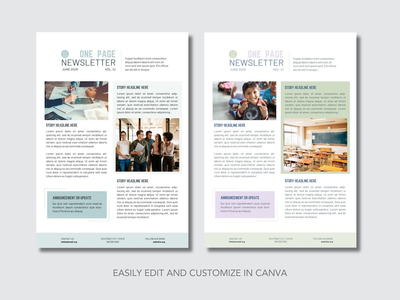 One Page Newsletter Template | Organization Business Newsletter ...