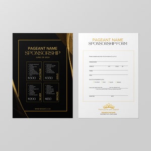 Pageant Sponsorship Levels Template Packet | Pageant Sponsorship Levels ...