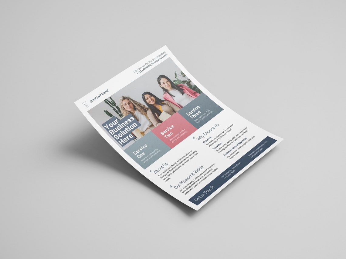 Corporate One-pager Template | Business Summary Page | Modern Clean ...