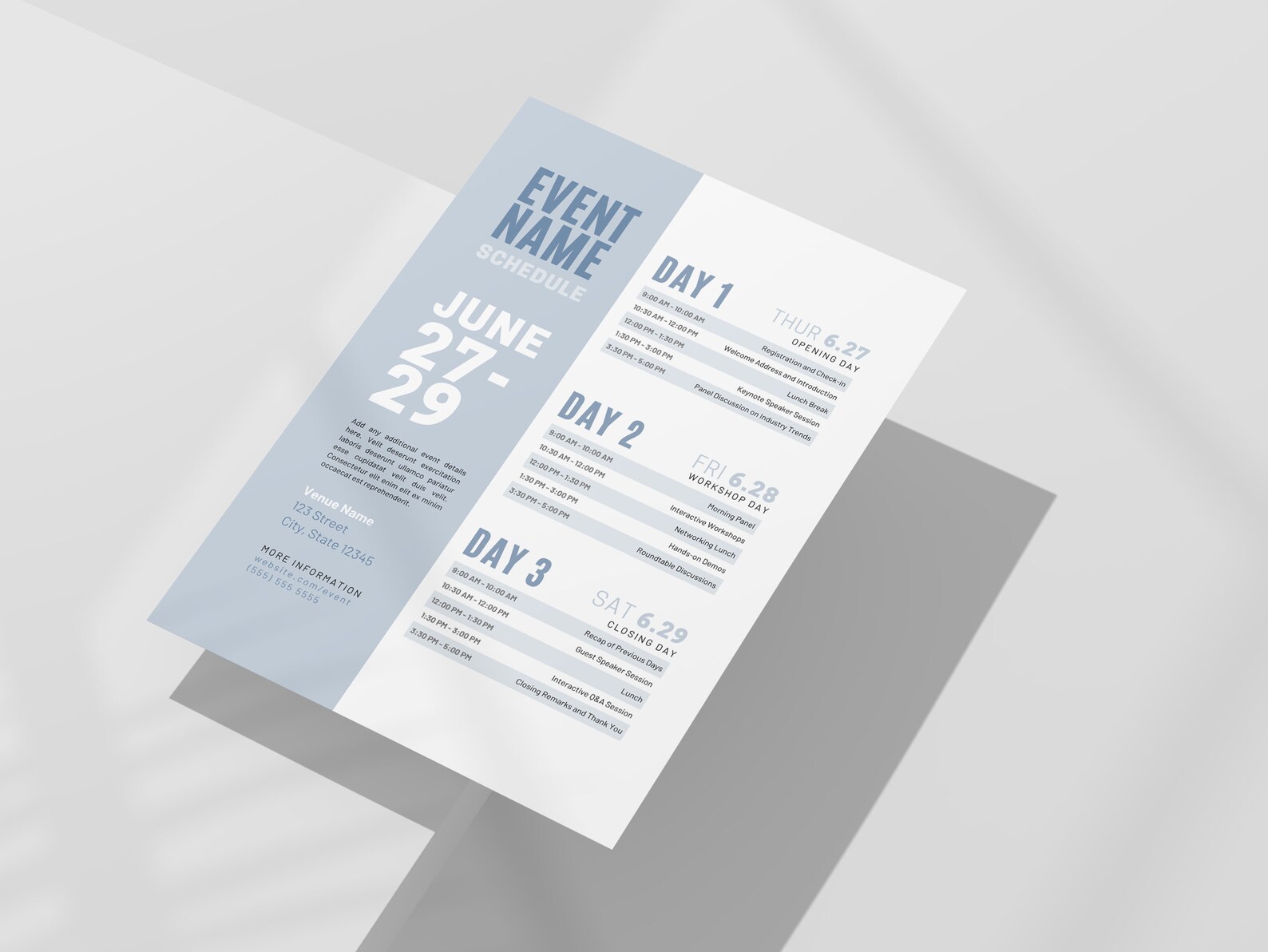 Event Schedule Template | Event Timeline | Event Program Schedule ...