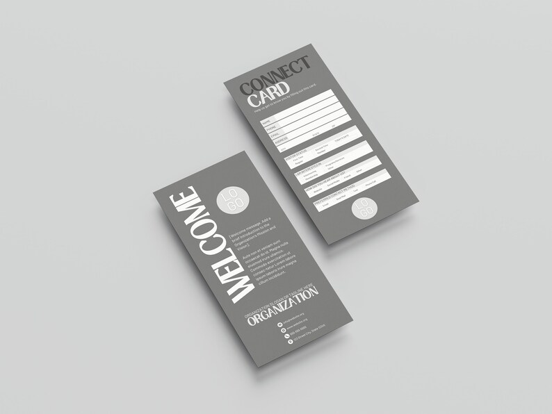 Connection Card Template for Organizations or Churches | Editable ...