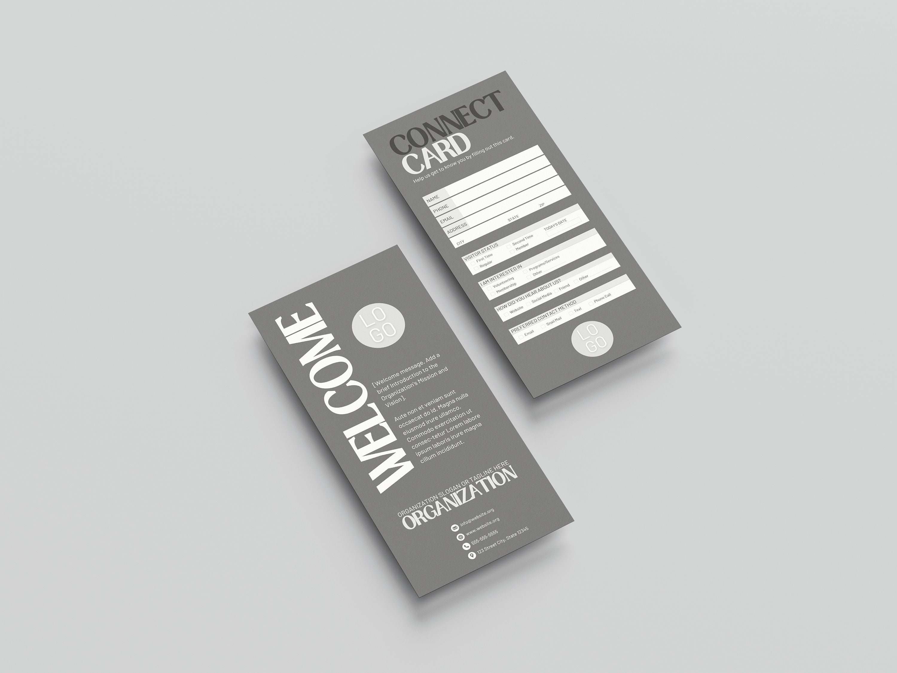 Connection Card Template for Organizations or Churches | Editable ...