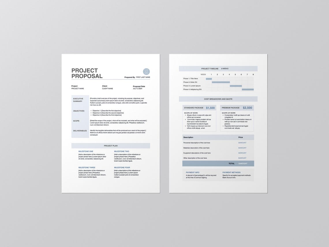 Project Proposal Template | Client Proposal Template | Minimal Brief ...