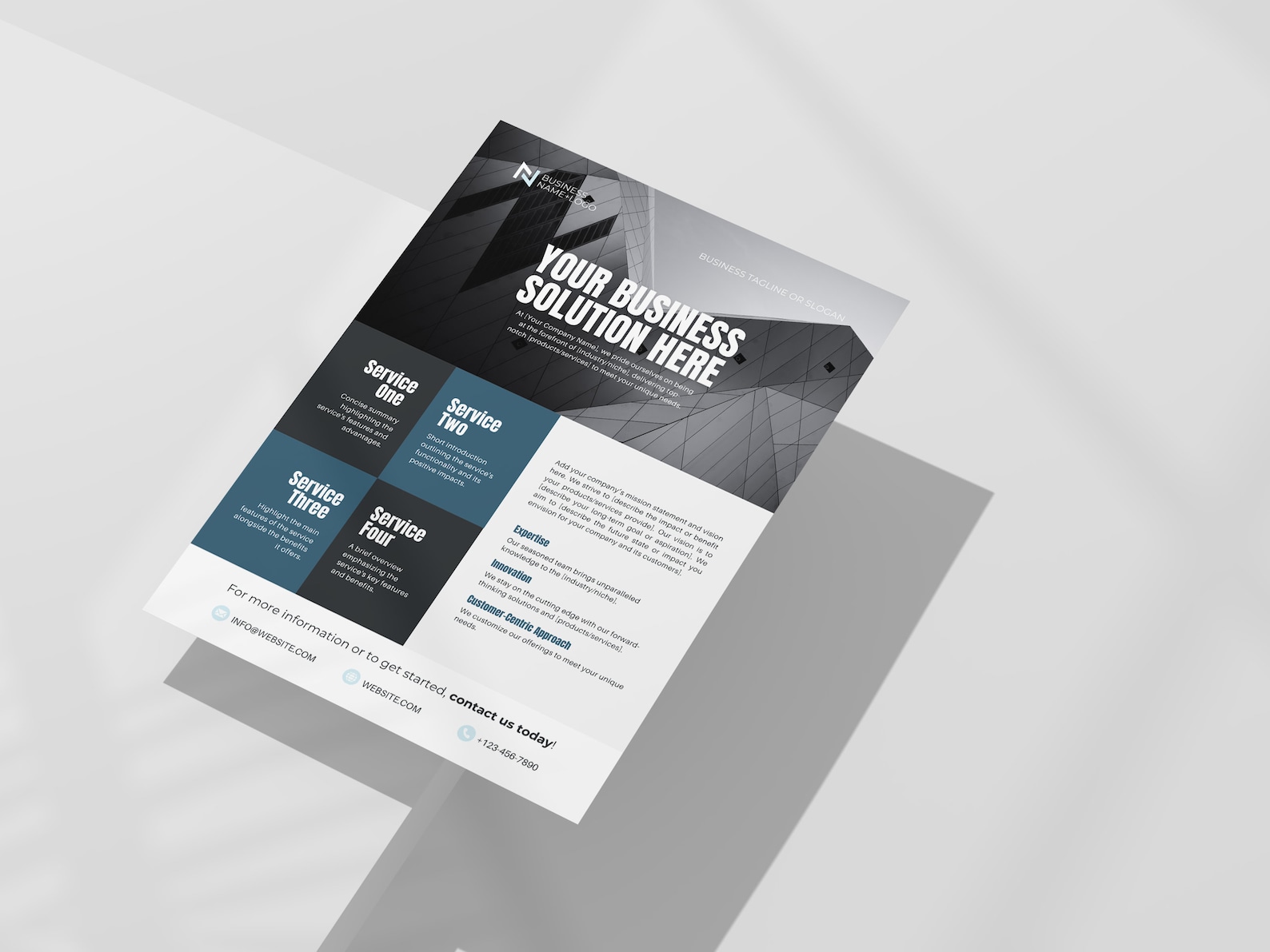 Corporate One-pager Template | Business Summary Page | Corporate ...