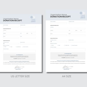 Editable Donation Receipt Template | Canva Template - Etsy
