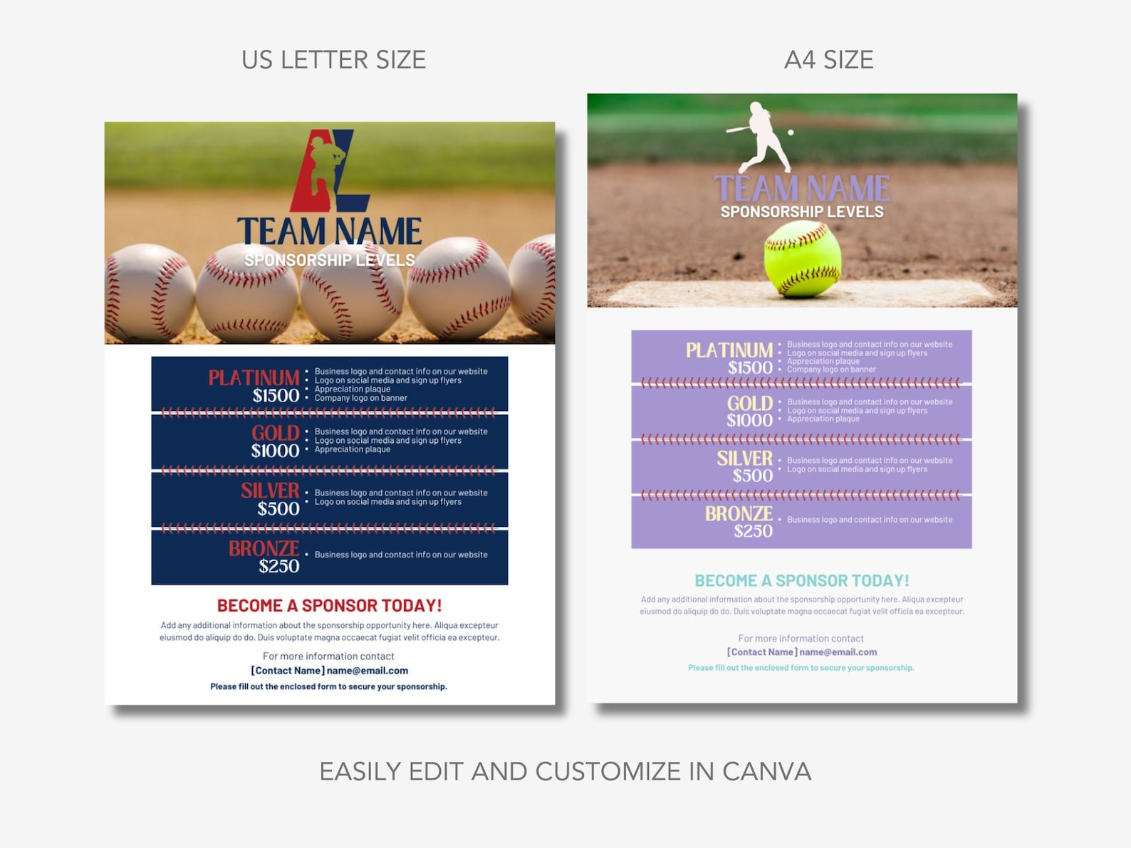 Baseball/softball Sponsorship | Sports Team Sponsorship Package ...