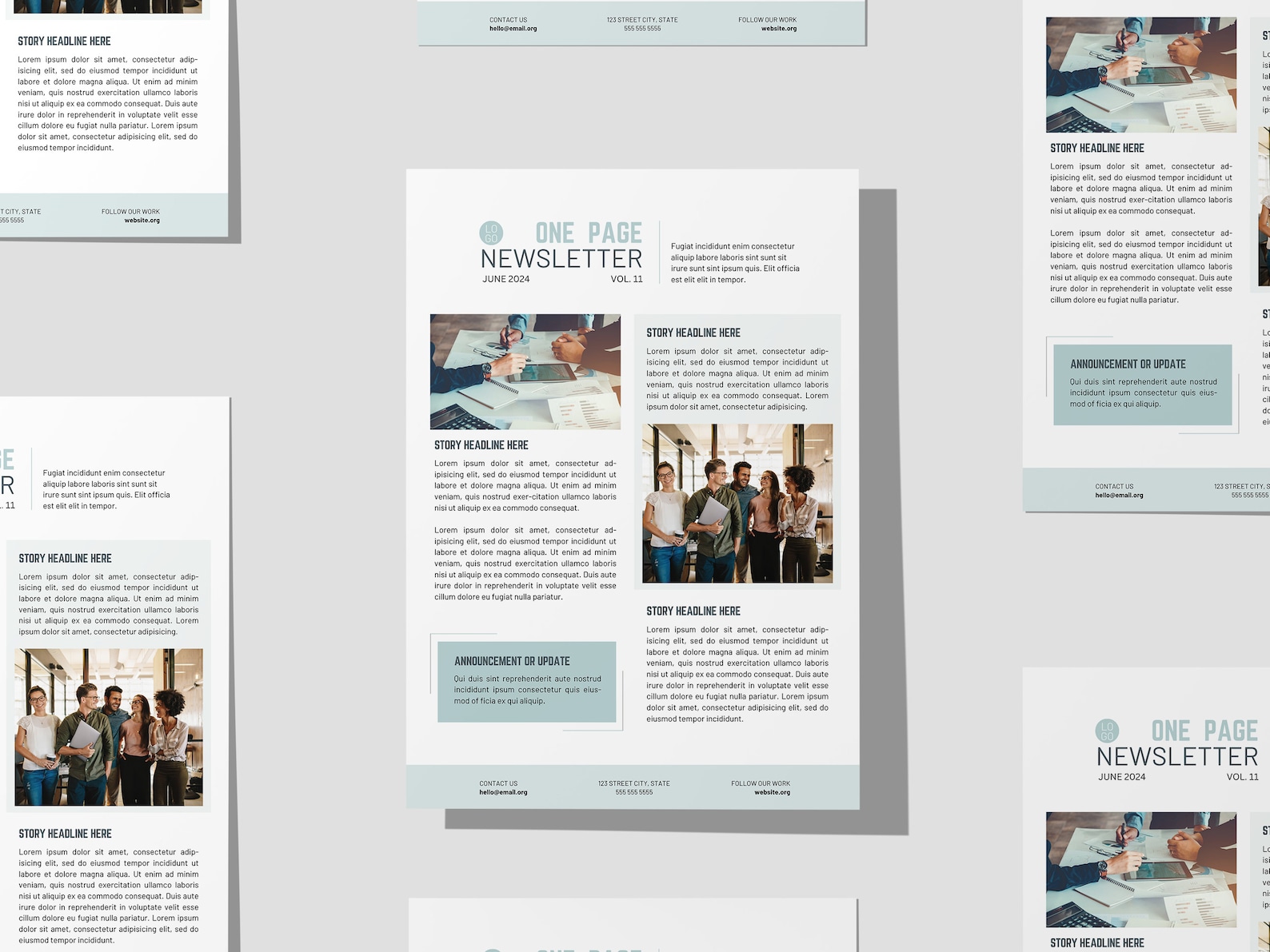 One Page Newsletter Template | Organization Business Newsletter ...