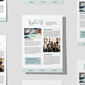 One Page Newsletter Template | Organization Business Newsletter ...