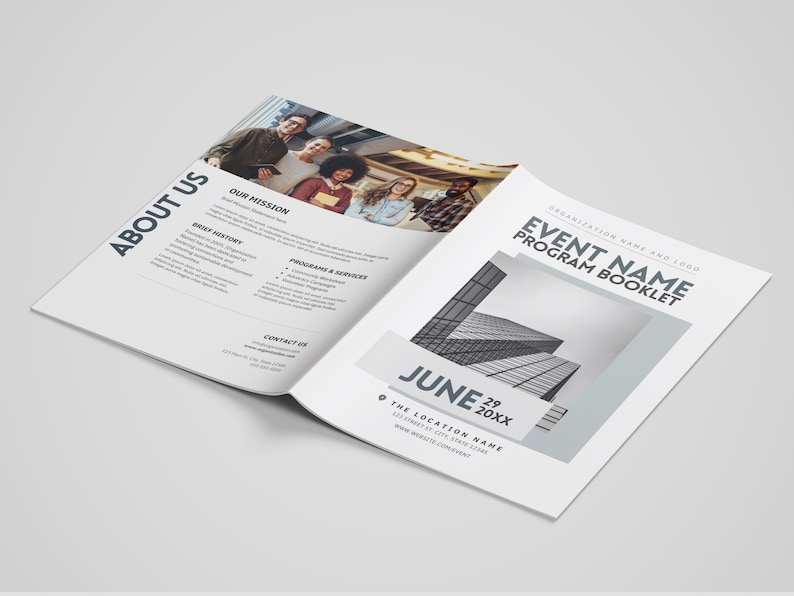 Event Program Template | Nonprofit Event Program | Canva Template Canva ...
