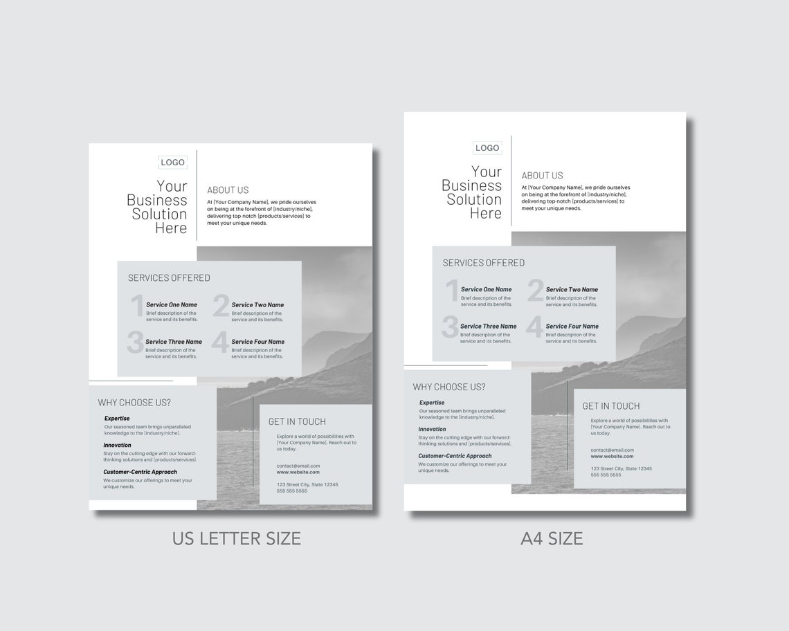 Corporate One-pager Template | Business Summary Page | Modern Clean ...