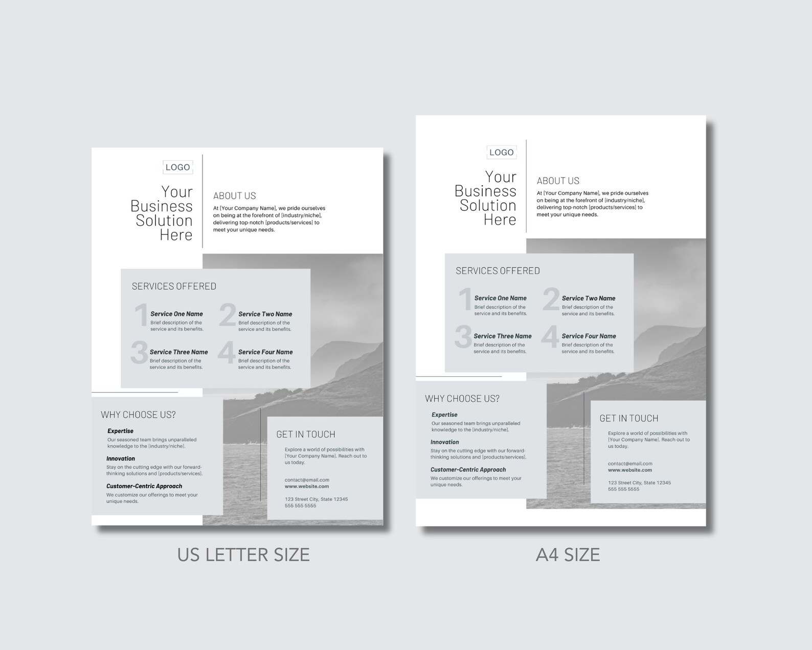 Corporate One-pager Template | Business Summary Page | Modern Clean ...