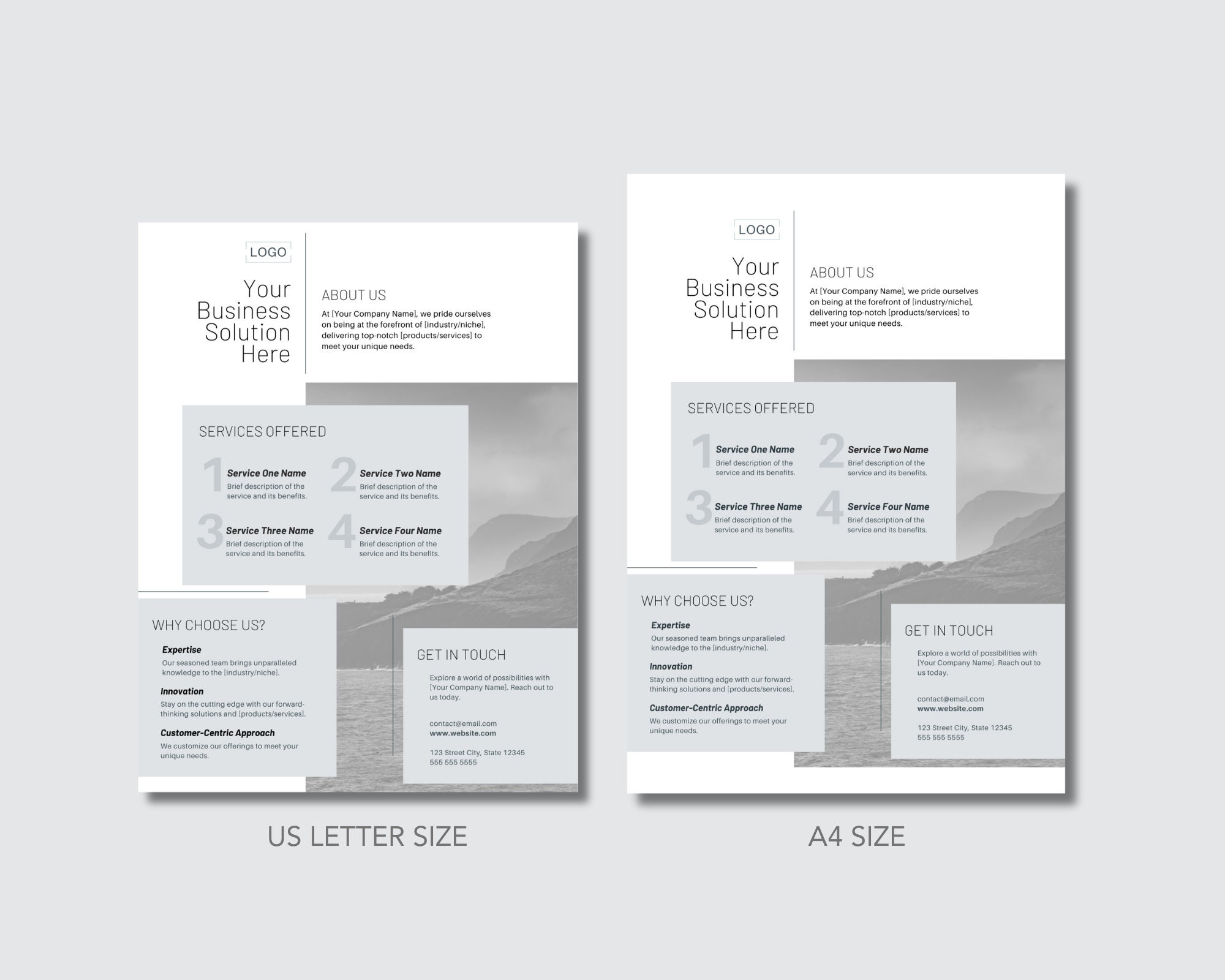 Corporate One-pager Template | Business Summary Page | Modern Clean ...