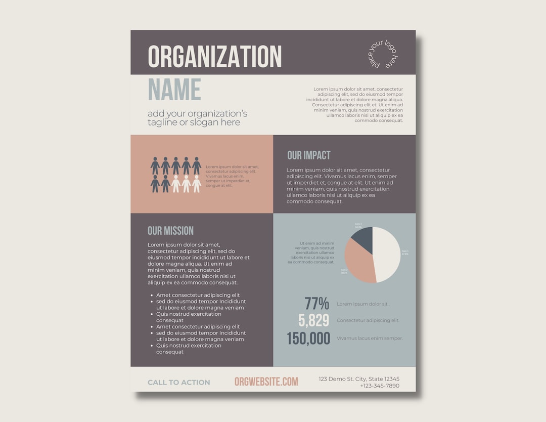 One Pager Organization Canva Template Nonprofit One Pager - Etsy UK