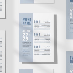 Event Schedule Template Event Timeline Event Program Schedule ...